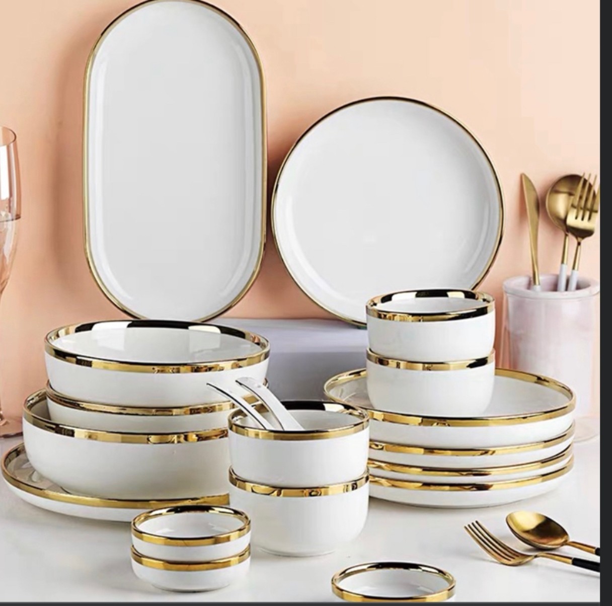 Ensembles De Vaisselle Ronds En Porcelaine De 45 Pièces Avec Phnom Penh Ensemble De Vaisselle