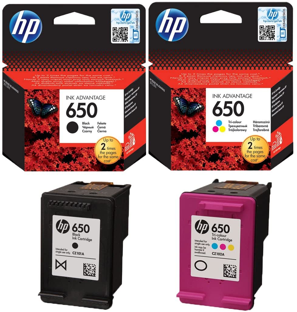 Cartouches d'encre HP 650 d'origine Noir et couleur